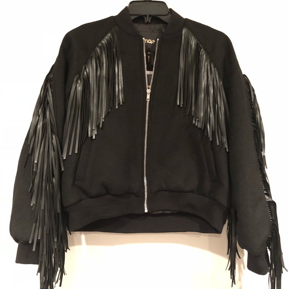 Maje | Jackets & Coats | Maje Bomber Jacket With Fringes | Poshmark